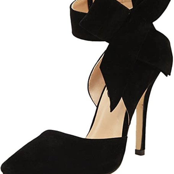 fereshte | Shoes | Black Velvet Bowknot Pumps Dorsay Pointy Toe ...